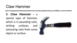 COMMON ELECTRICAL TOOLS IN ELECTRICAL INSTALLATION AND MAINTENANCE.pptx
