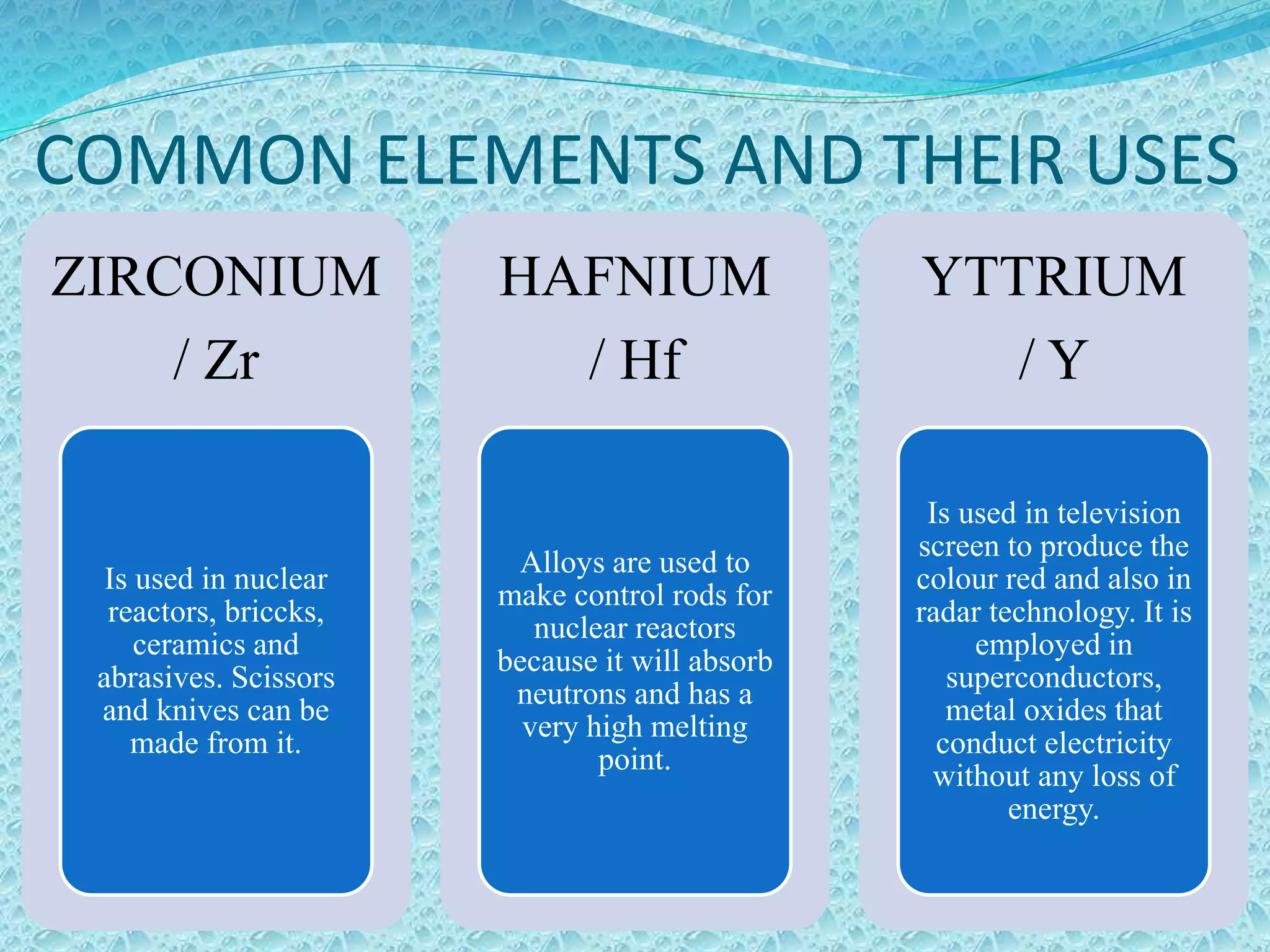Common elements and their uses... Simple presentation | PPTX