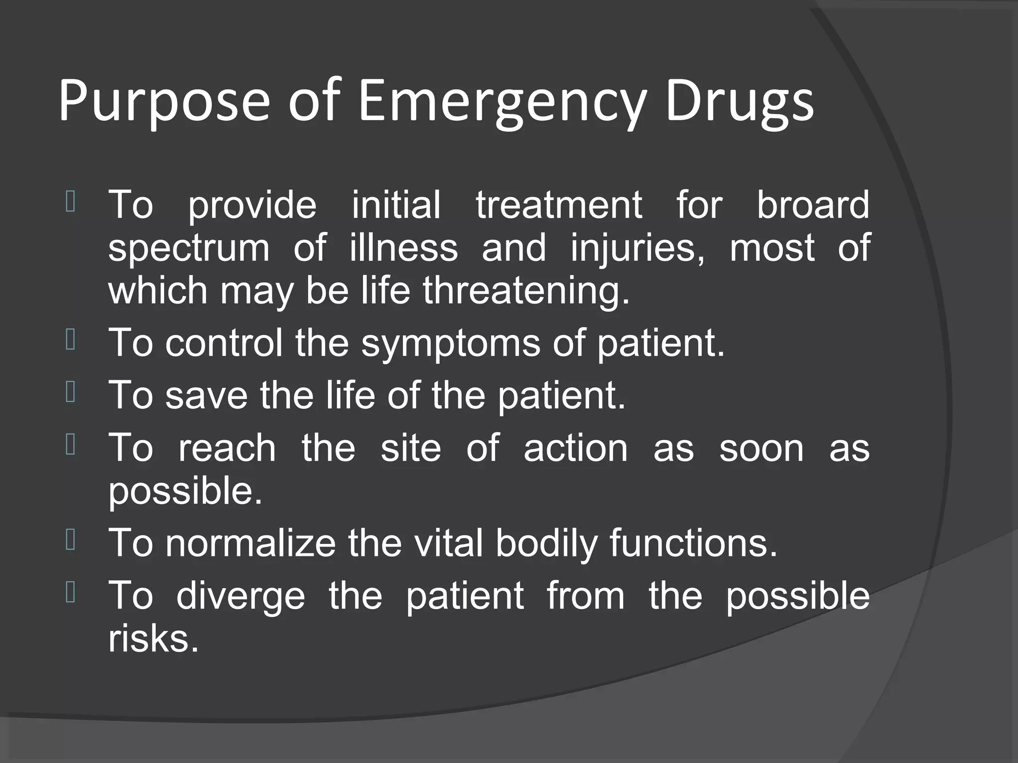 Common emergency drugs in medicine | PPT