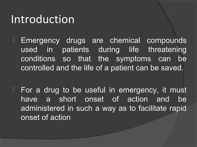Common emergency drugs in medicine | PPT | Heart and Cardiovascular ...