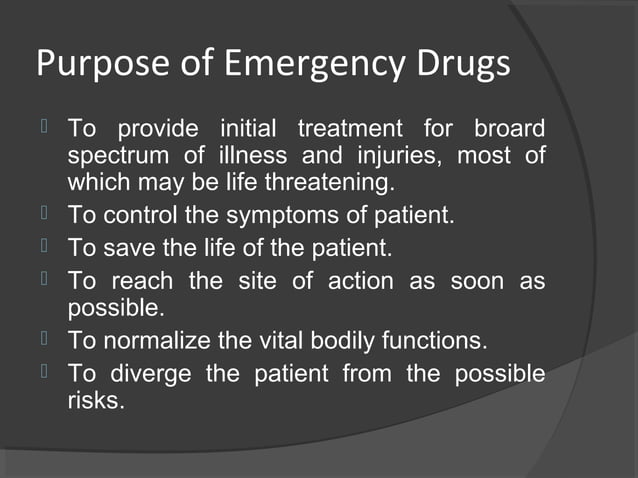 Common emergency drugs in medicine | PPT | Heart and Cardiovascular ...