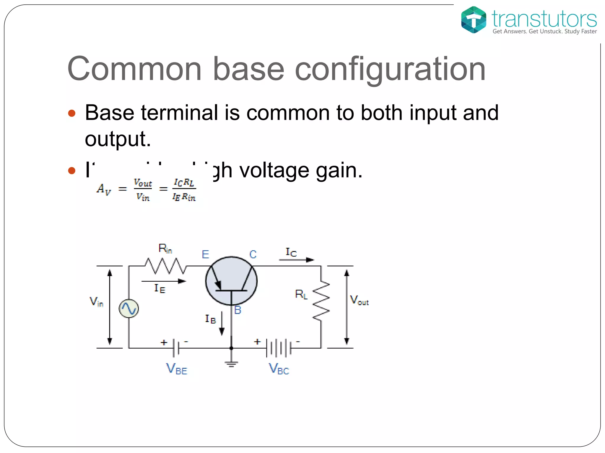 Common Emitter Configuration | Electronical Engineering | PPTX