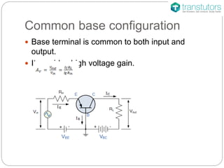 Common Emitter Configuration | Electronical Engineering | PPTX