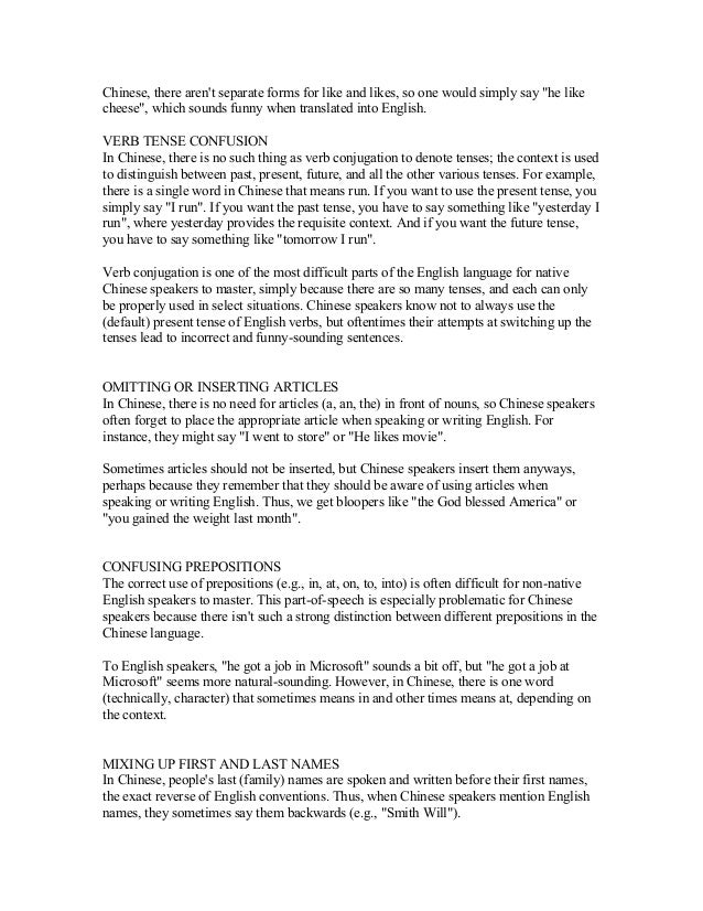 Common English Mistakes made by Native Chinese Learners