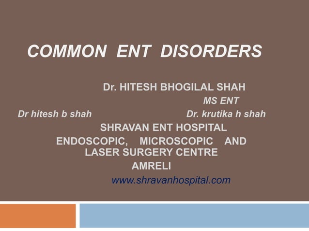 Common ent disorders | PPT