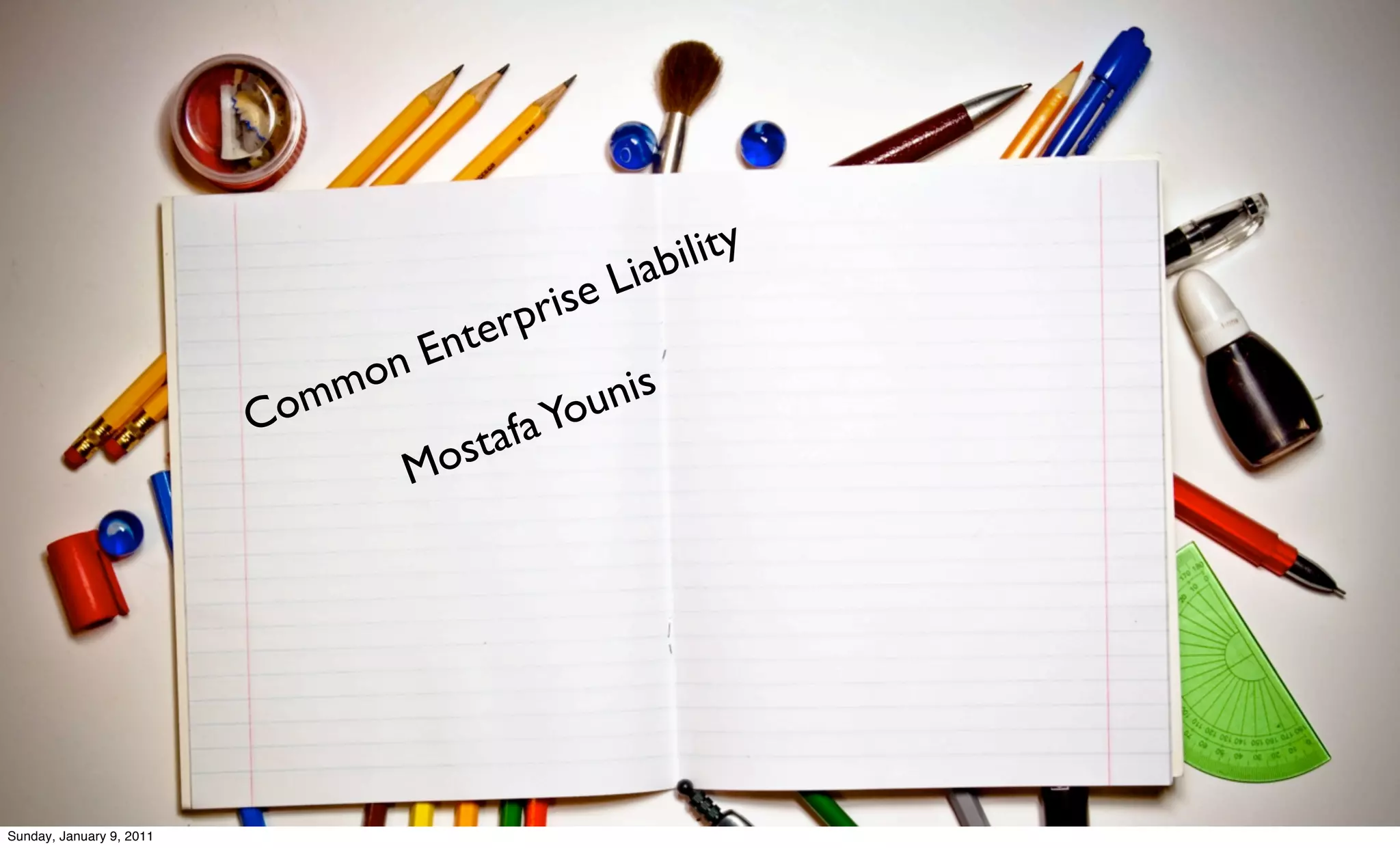 International Business Law - Common enterprise liability | PPT