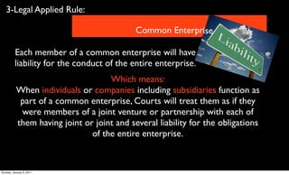 International Business Law - Common enterprise liability | PPT