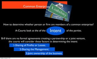 International Business Law - Common enterprise liability | PPT