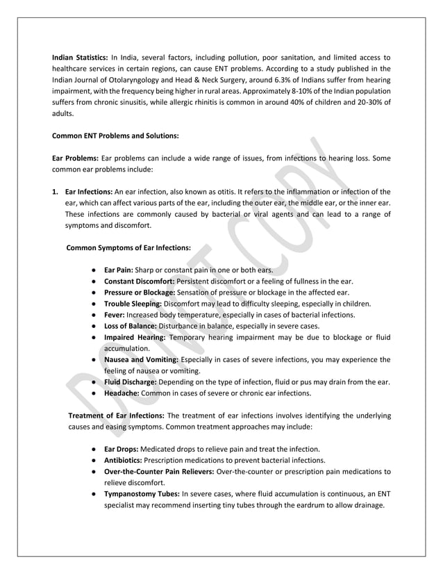 Common ENT Problems and Their Solutions at Miracles Healthcare | PDF ...