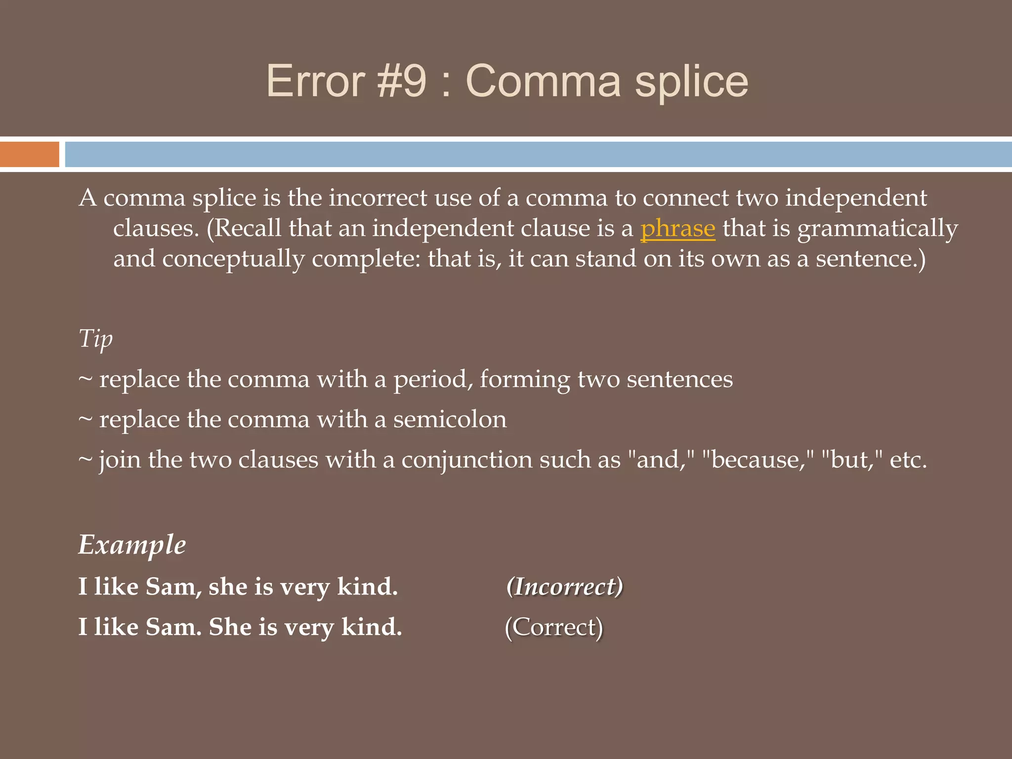 Common Errors in Writing | PPTX