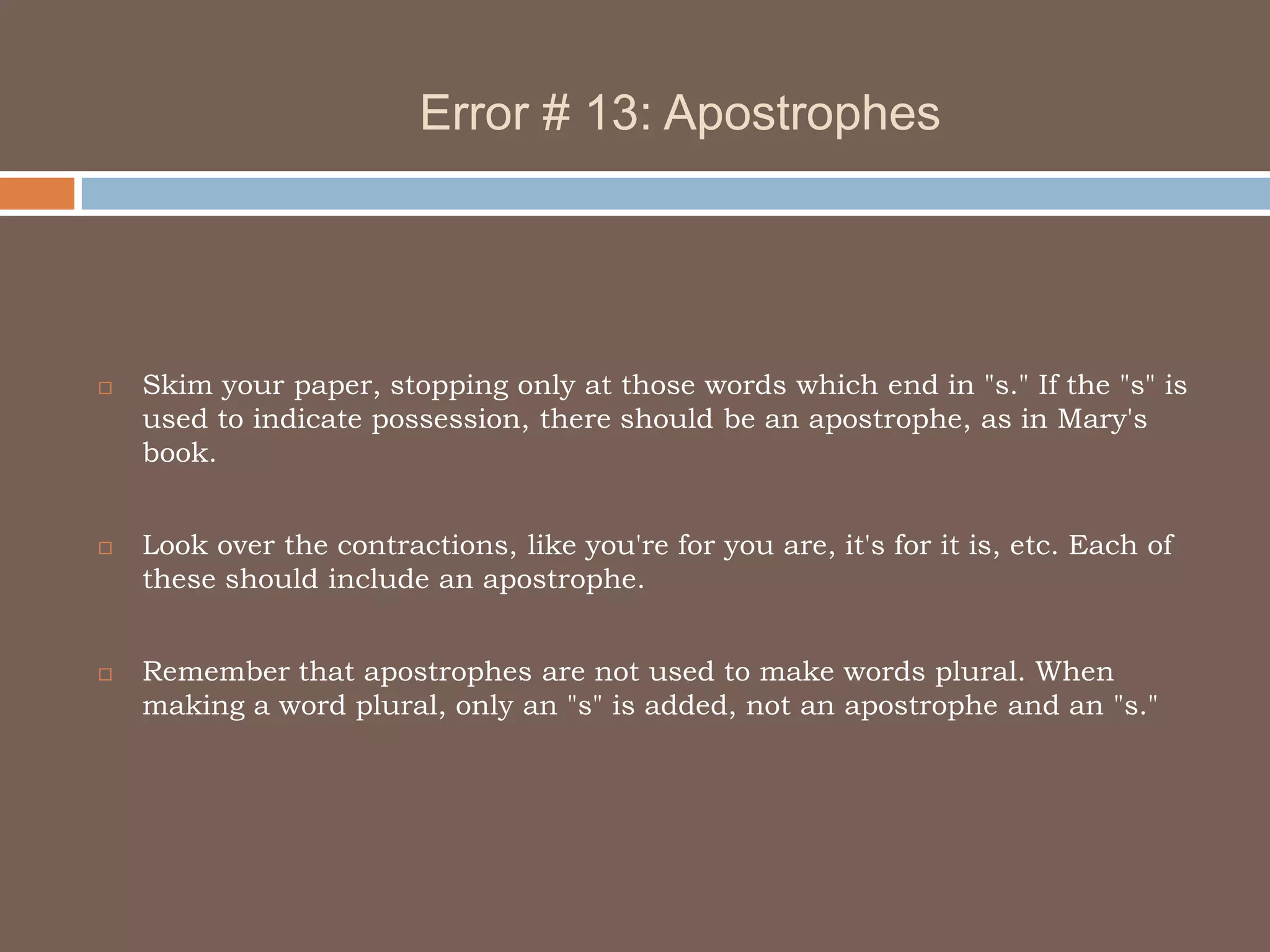 Common Errors in Writing | PPTX