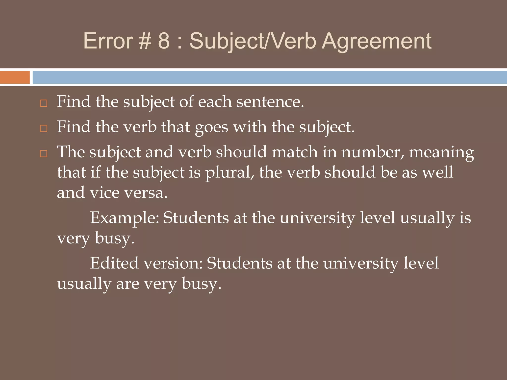 Common Errors in Writing | PPTX