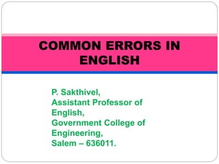 Common Errors in English -Rules and Examples | PPT