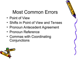 Common errors in English grammar presentation | PPT