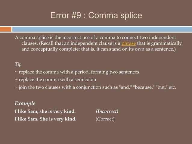Common Errors in Writing | PPTX
