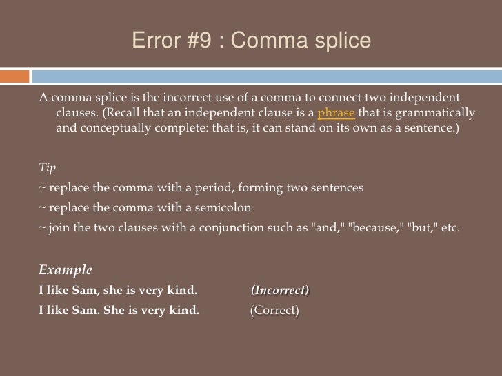 Common Errors In Writing