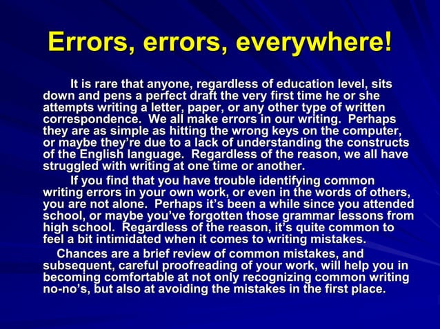 Common errors in english | PPTX