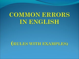Common errors in english full notes | PPT