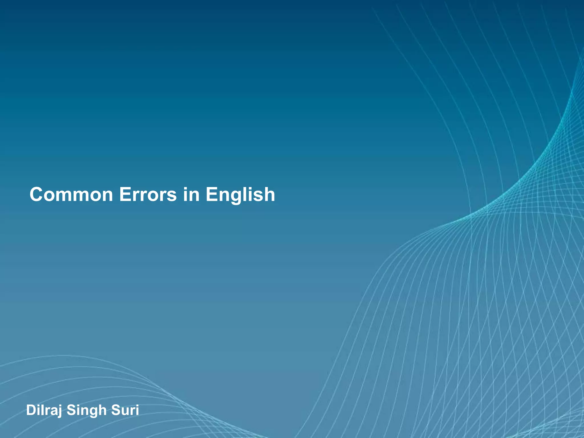 Common Errors in English | PPTX