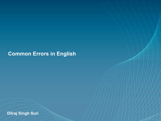 Common Errors in English | PPTX