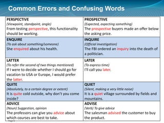 Common Errors in English | PPTX
