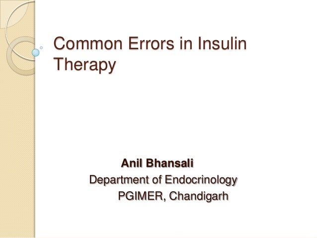 Common Errors In Insulin Therapy