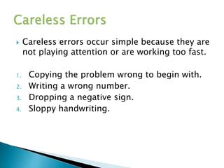 Common errors in mathematics | PPTX