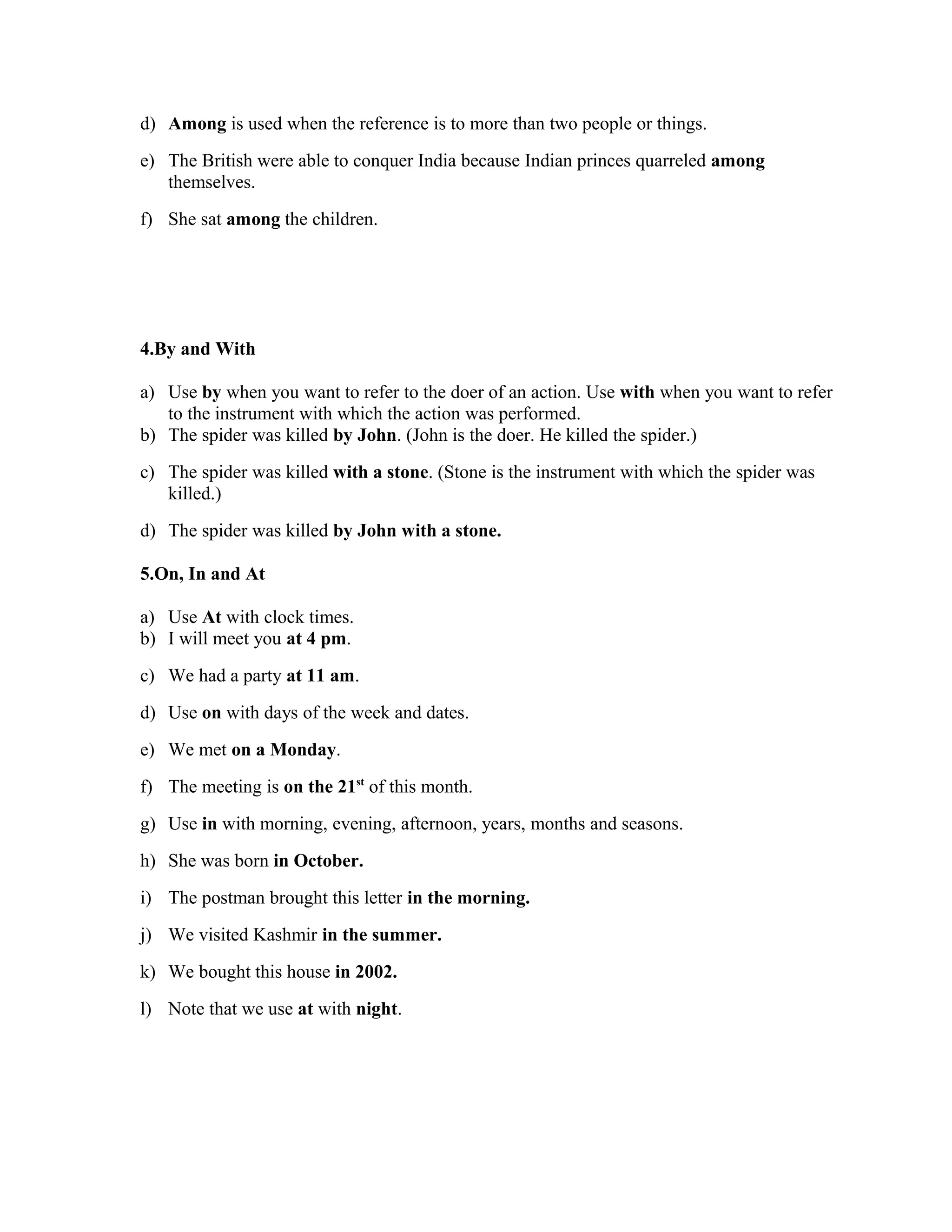 Common errors in the use of prepositions | DOC