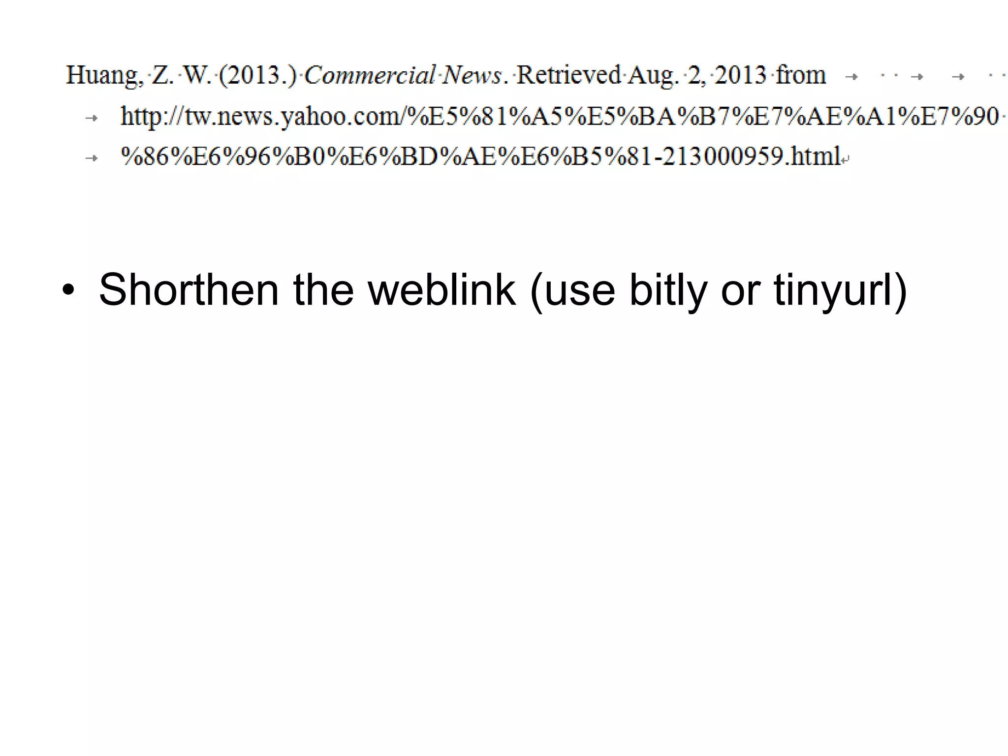 Common errors in writing references | PPT