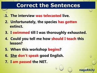 Common Errors with Verbs | PPT