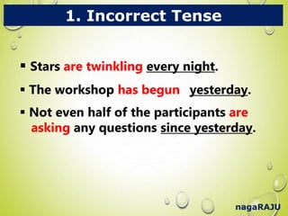 Common Errors with Verbs | PPT