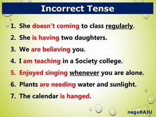 Common Errors with Verbs | PPT