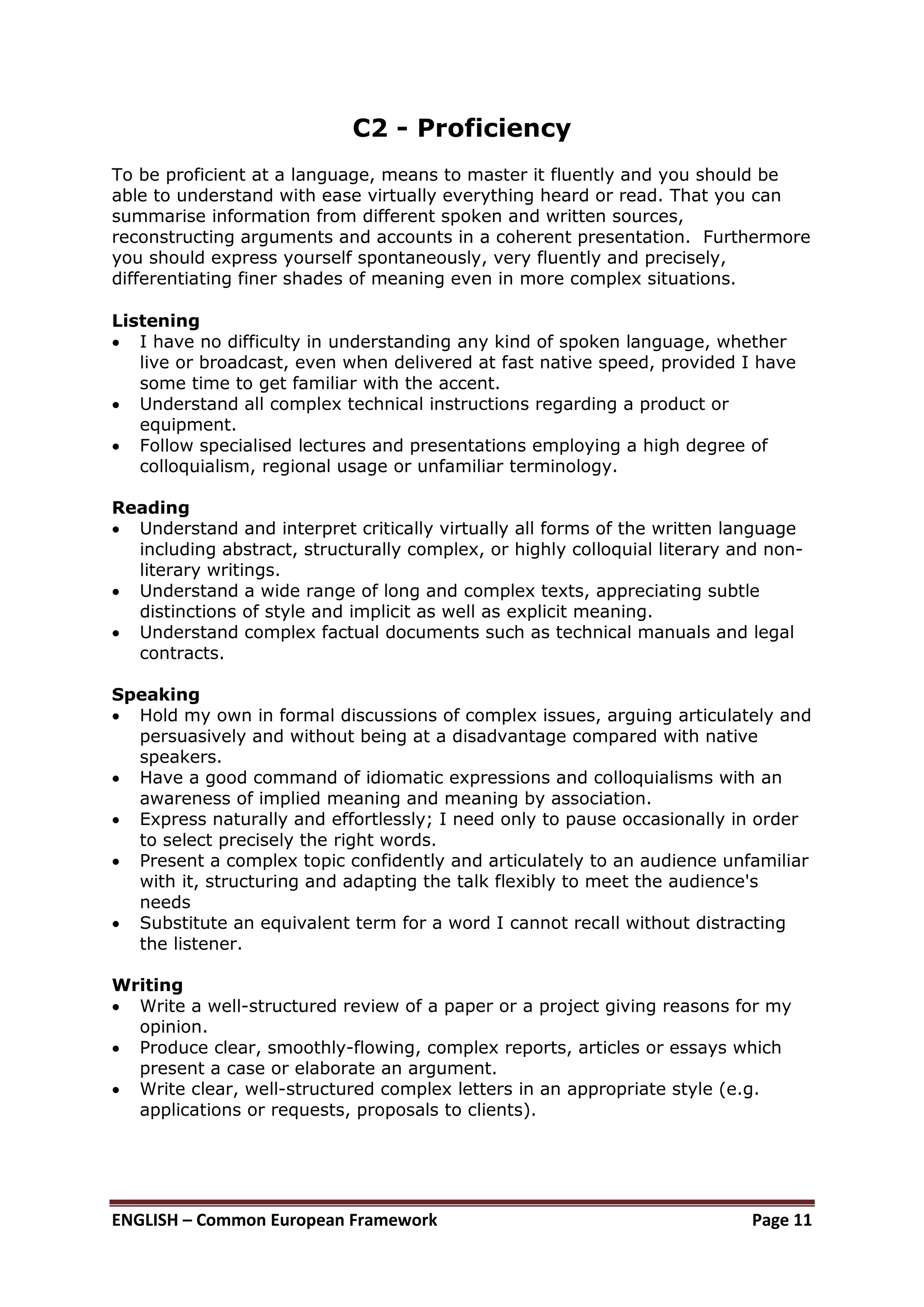 Common European Framework of Reference (CEFR) | PDF | Dating | Family ...