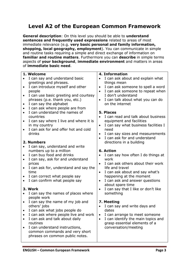 Common European Framework of Reference (CEFR) | PDF | Dating | Family ...