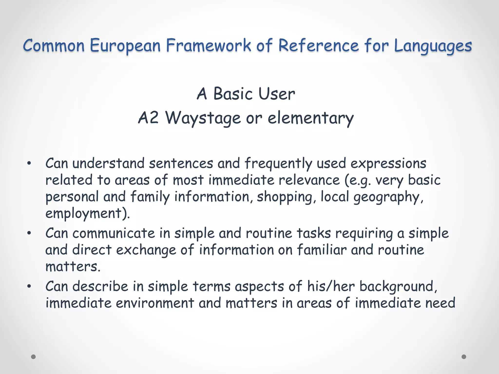 Common european framework of reference for languages | PPTX ...