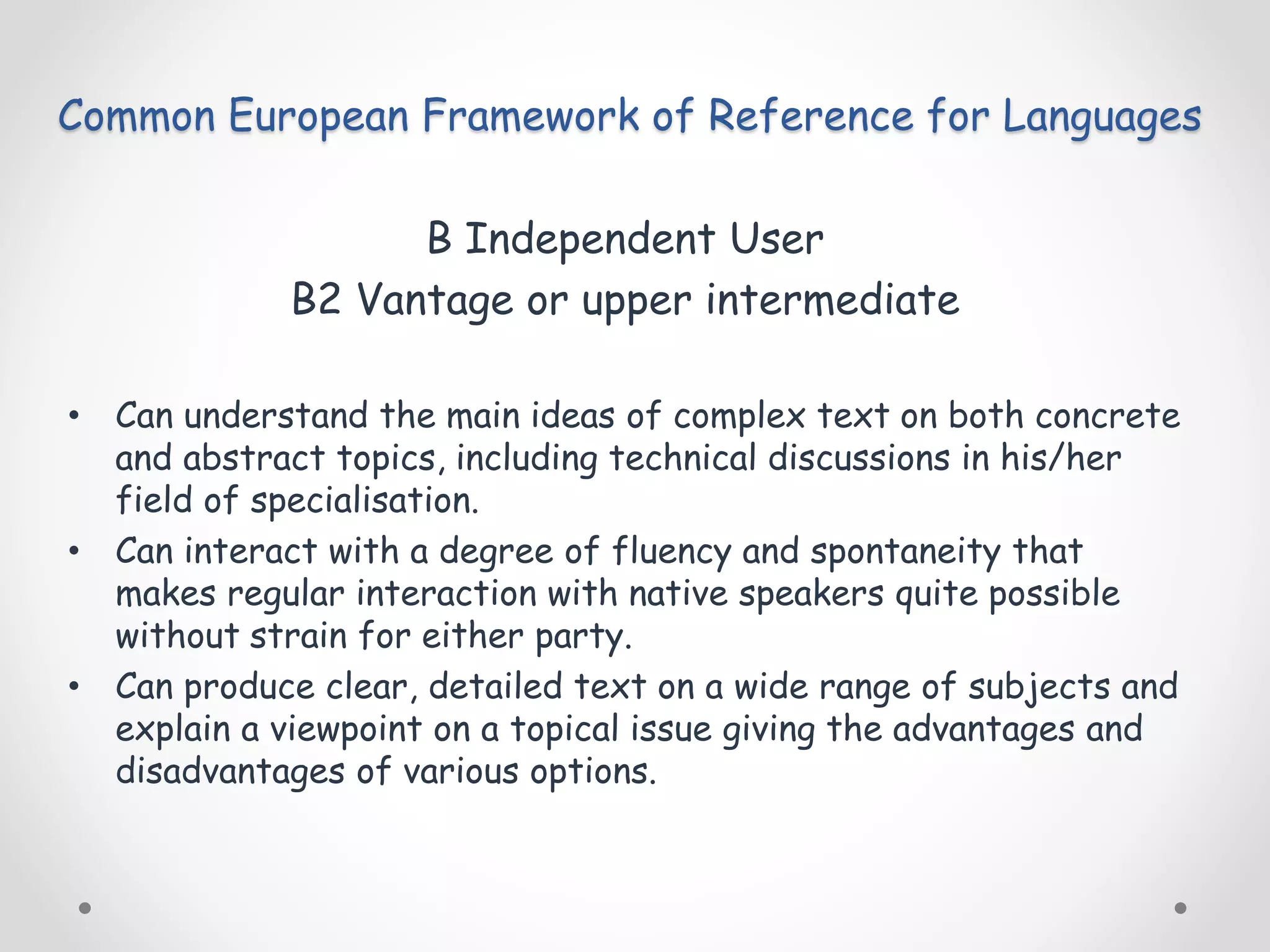 Common european framework of reference for languages | PPTX ...