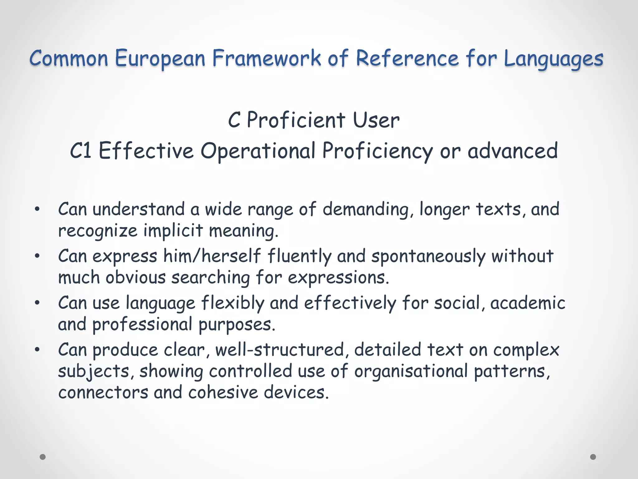 Common european framework of reference for languages | PPTX ...
