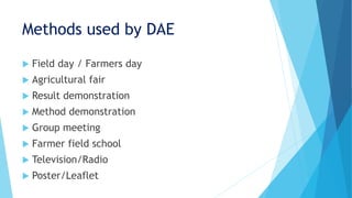 Common extension teaching methods used by DAE | PPTX