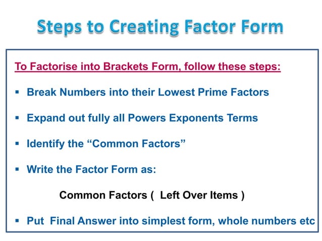 Factorising Common Factors | PPTX | Physics | Science