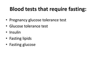 Questions Regarding Fasting for Blood Test | PPT