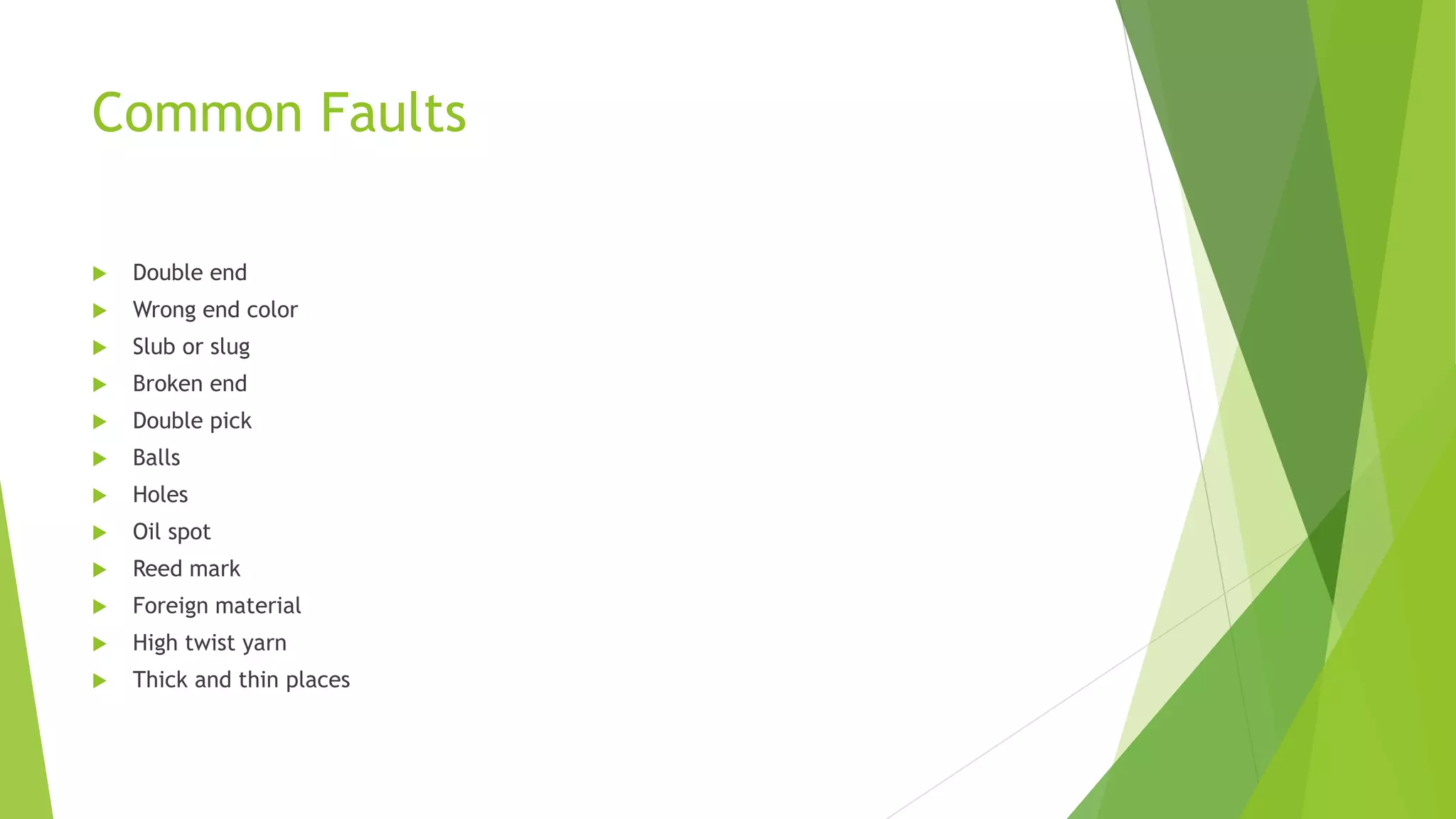 Common Faults of weaving Process | PPTX