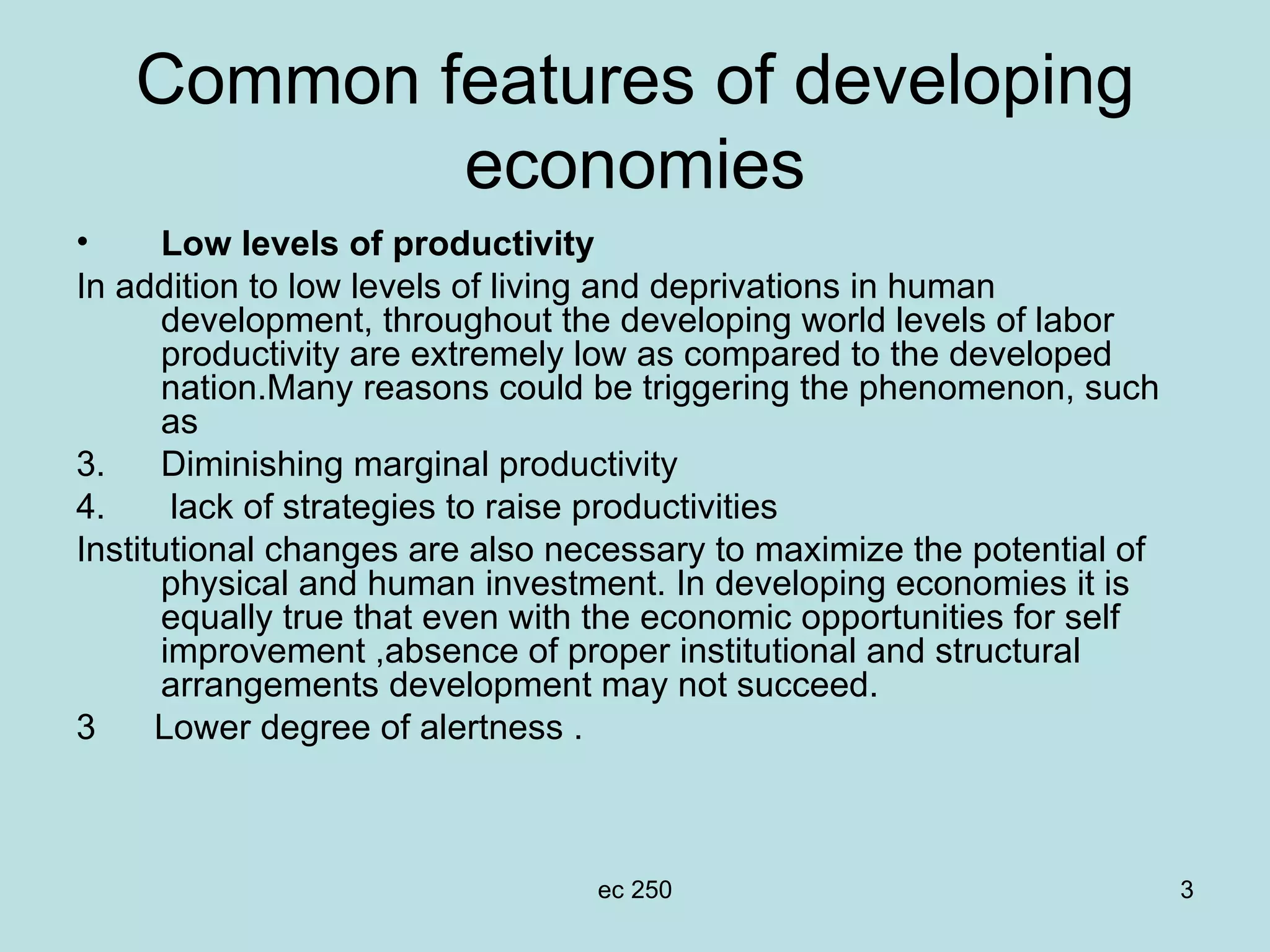 Common features of_developing_economies | PPT | Economy | Business and ...