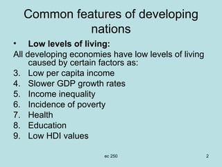 Common features of_developing_economies | PPT | Economy | Business and ...