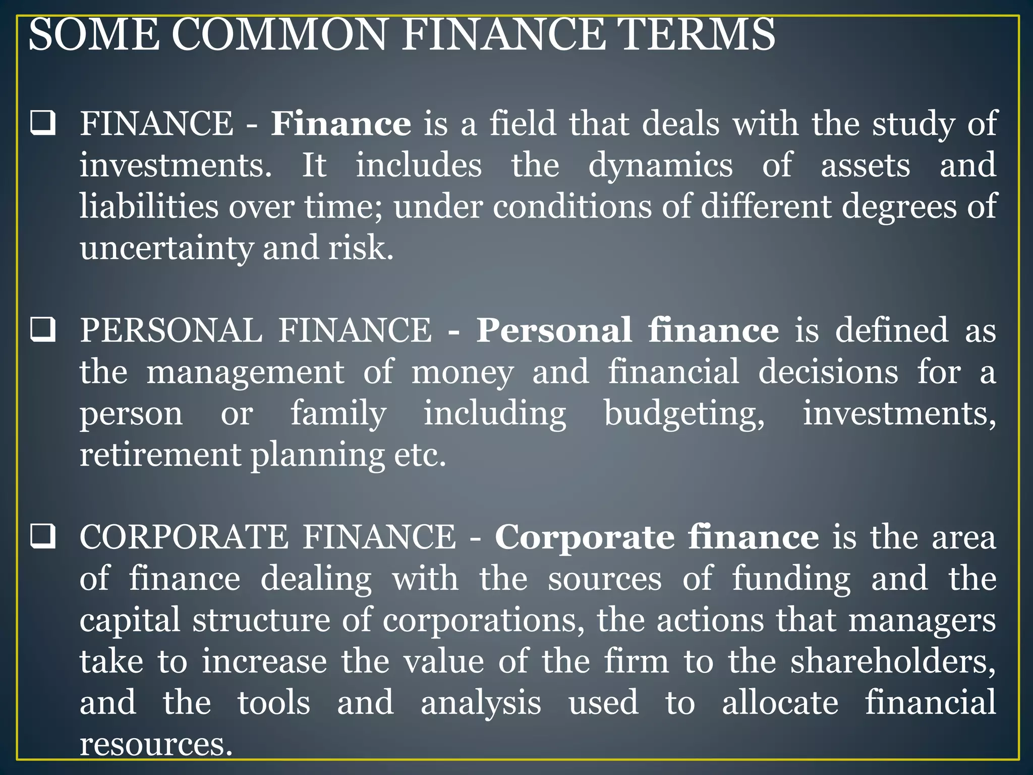 Common finance terminology | PPTX