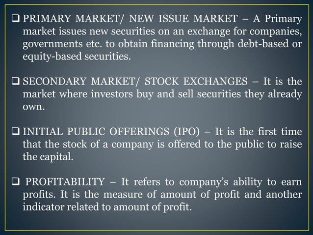 Common finance terminology | PPTX | Stocks and Bonds | Personal Investing