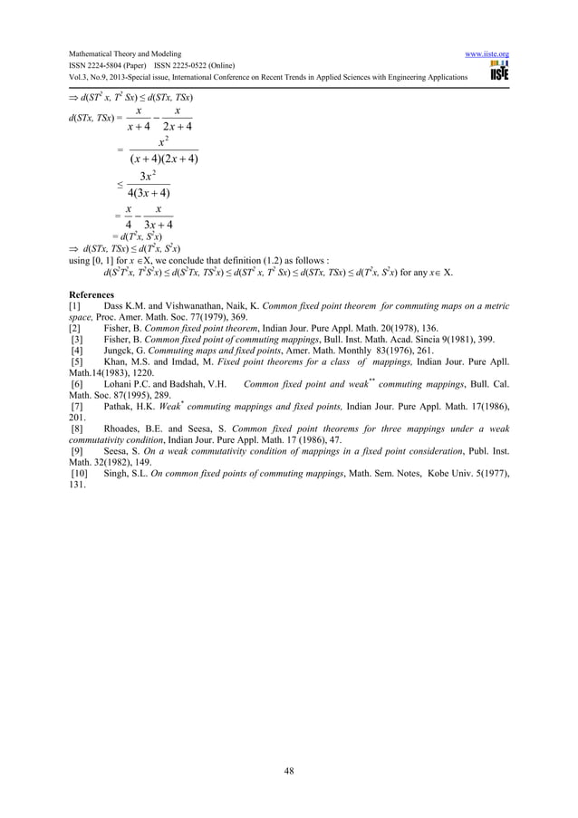 Common Fixed Point And Weak Commuting Mappings Pdf