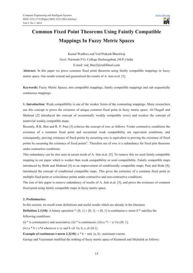 Common Fixed Point Theorems Using Faintly Compatible Pdf 5308