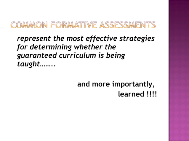 Common Formative Assessments