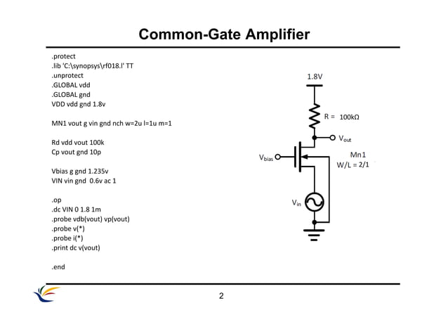 Common Gate Amplifier.pptx | Digital Audio | Computer Software and Applications