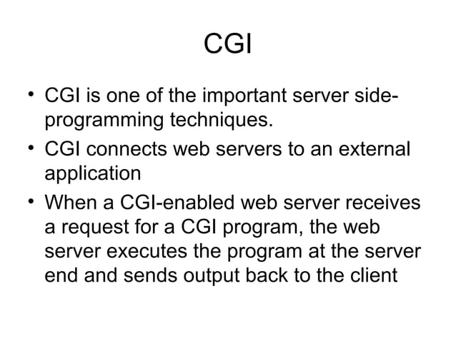 Common gateway interface | PPT
